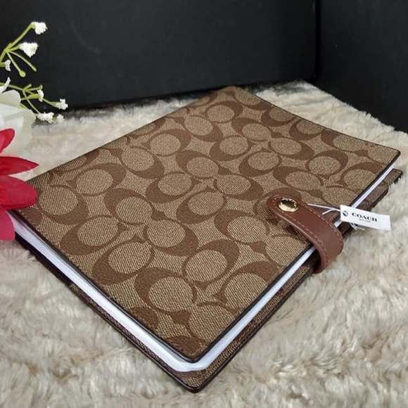 Coach | Office | Coach Notebook In Signature Coated Canvas Nwt | Poshmark